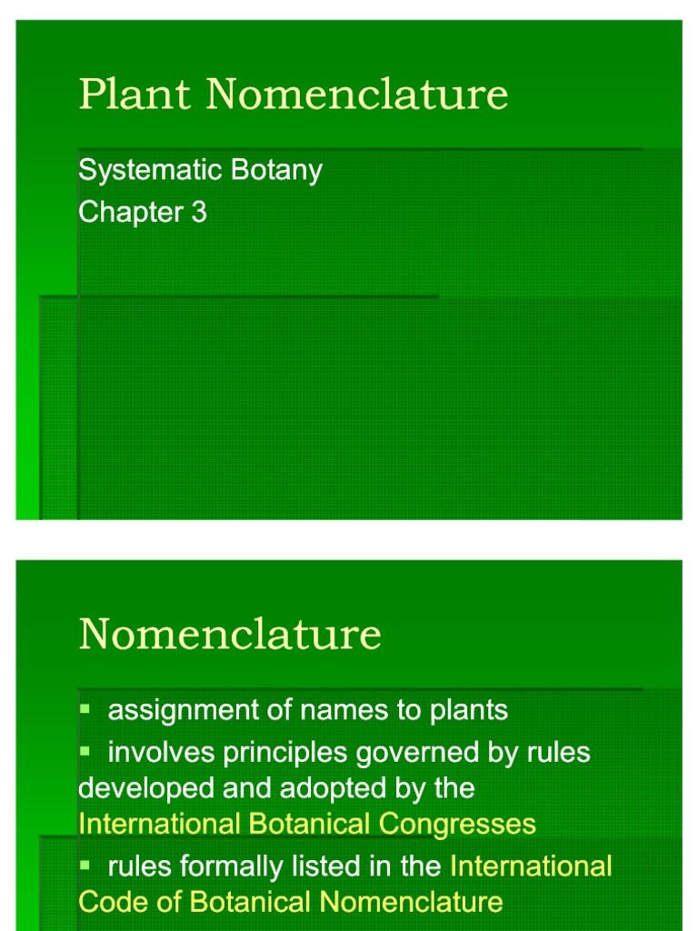 Chapter 3 Plant Nomenclature | PDF | Genus | Biological Nomenclature