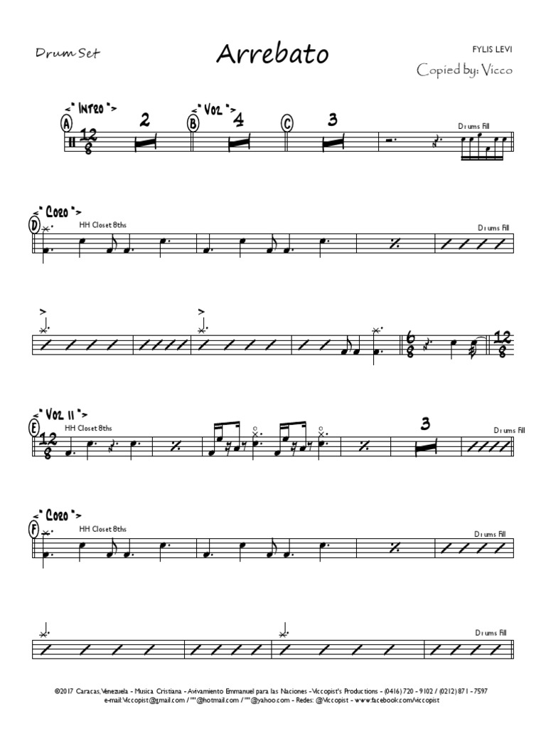 ARREBATO - Drum Set PDF | PDF