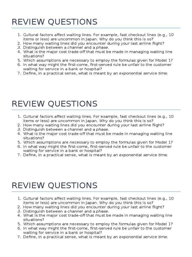 Review Questions | PDF