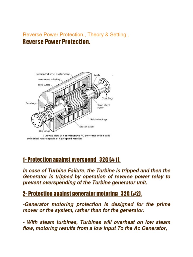 Reverse Power Protection Settings Guide | PDF
