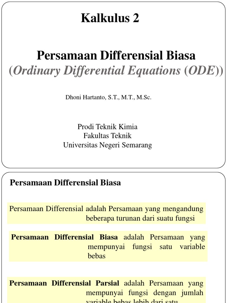 Persamaan Differensial Biasa PDF | PDF