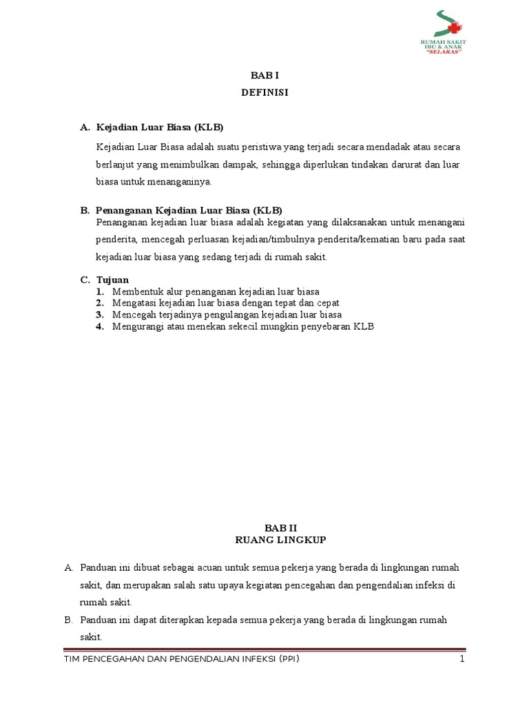 Panduan Penanganan Klb Di Rumah Sakit Pdf