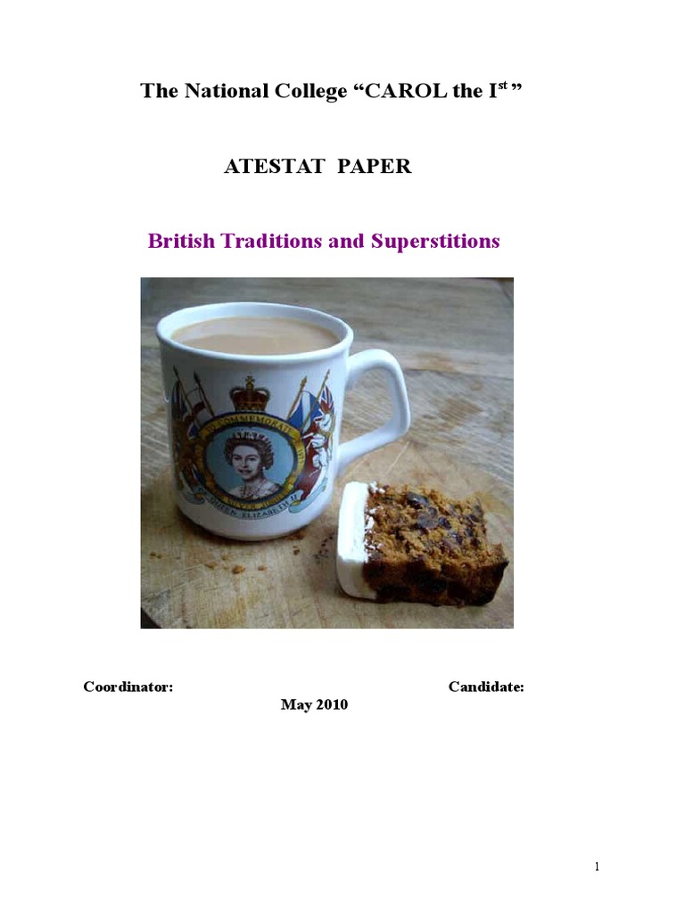 Atestat Engleza British Traditions | PDF | English Folklore | Christmas