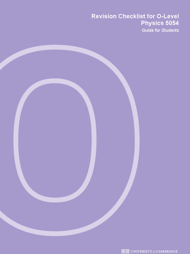 Revision Checklist For O Level Physics 5054 FINAL | PDF | Lens (Optics ...