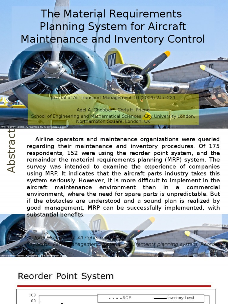MRP System For Aircraft Maintenance and Inventory Control | PDF