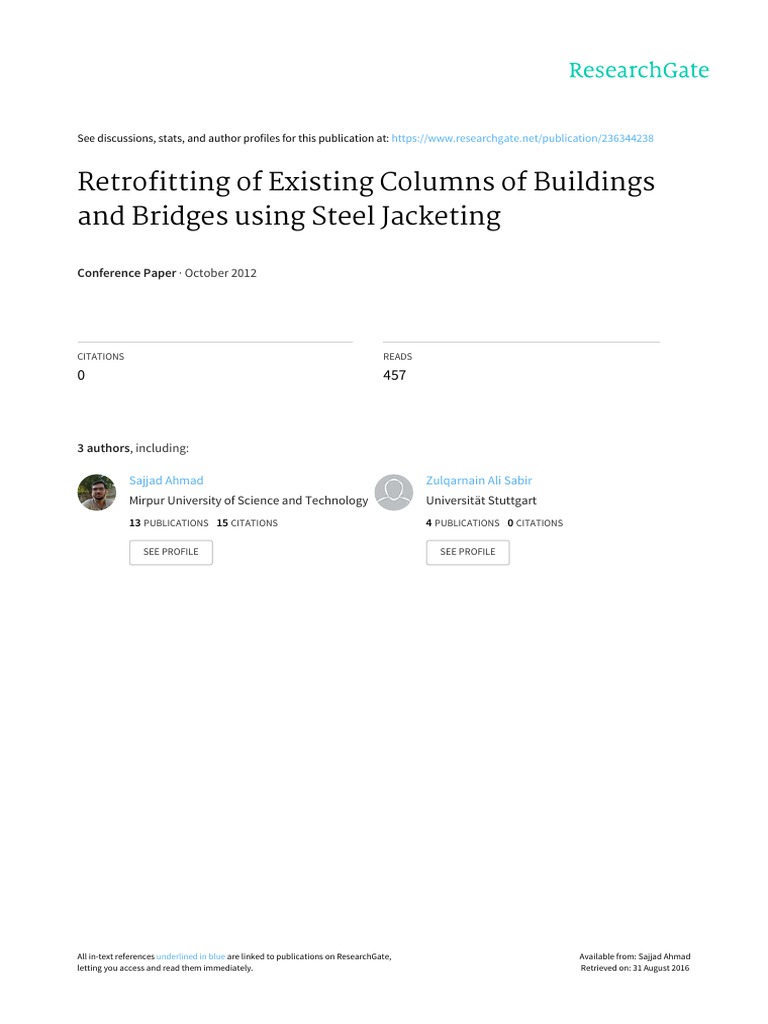 Retrofitting of Columns by Steel Jackets-8ccc | PDF | Deformation ...
