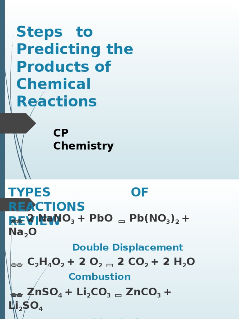 Predicting Chemical Reaction Products | PDF | Ion | Chemical Reactions