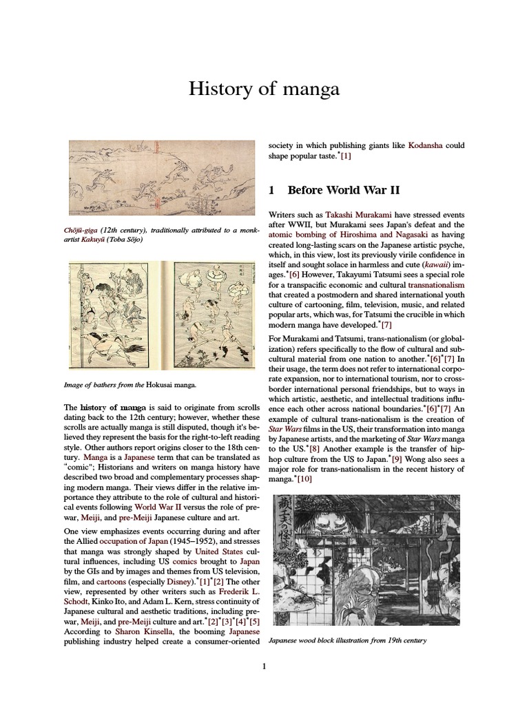 History of Manga | PDF | Shōnen Manga | Manga