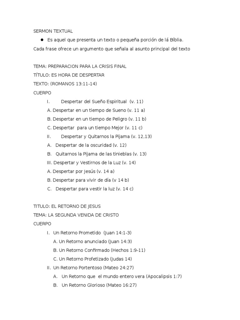 Sermón Textual Y Expositivo | PDF