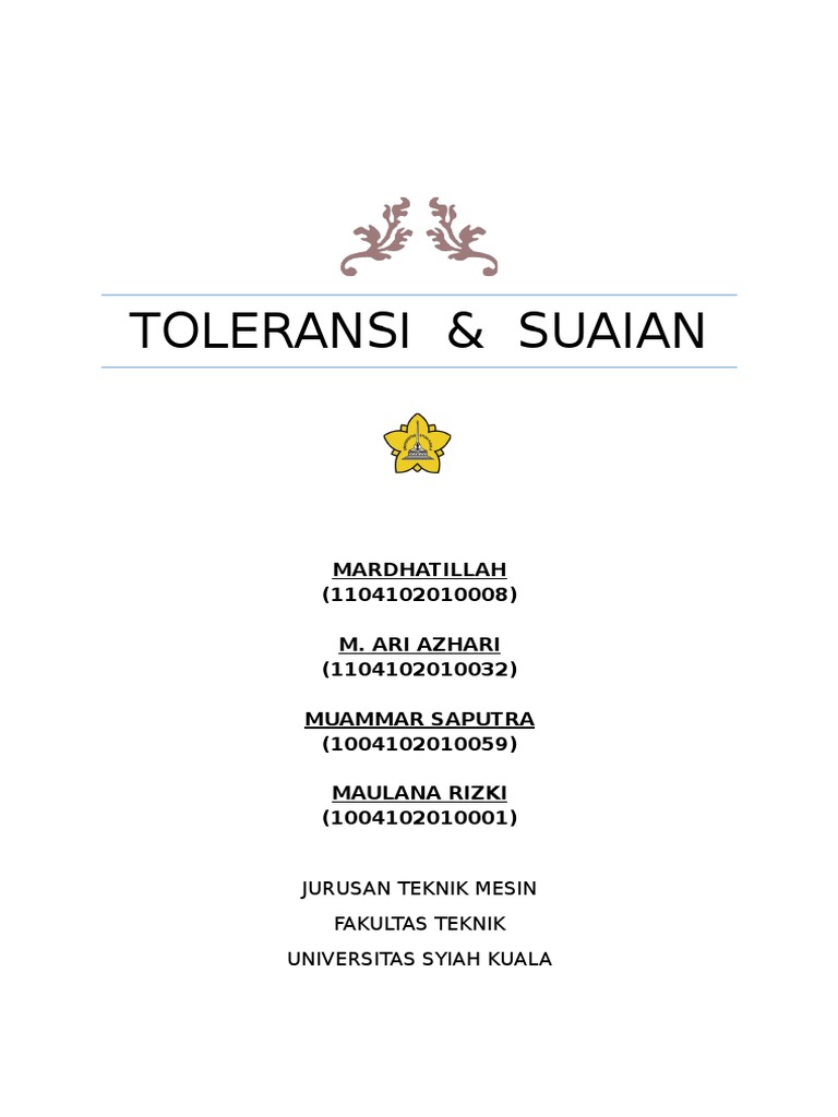 Toleransi Dan Suaian | PDF