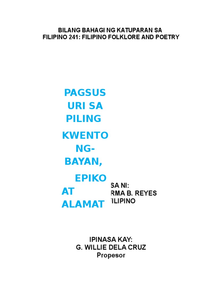 Final Sa Folklore | PDF