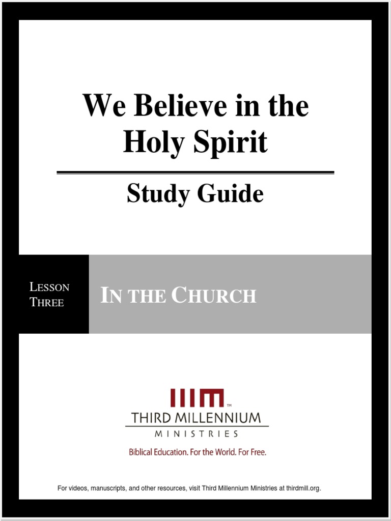 We Believe in The Holy Spirit - Lesson 3 - Study Guide | PDF ...