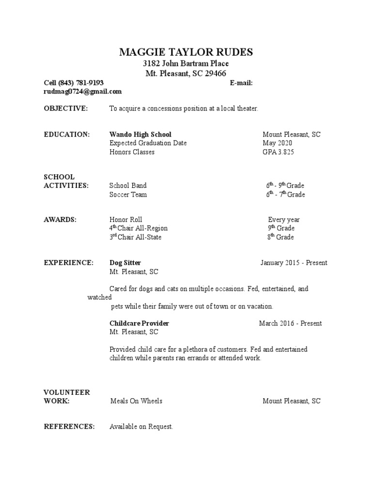 Maggie Taylor Rudes Resume | PDF