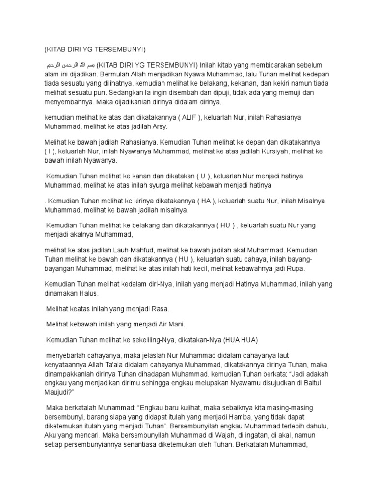 Kitab Diri Yg Tersembunyi | PDF
