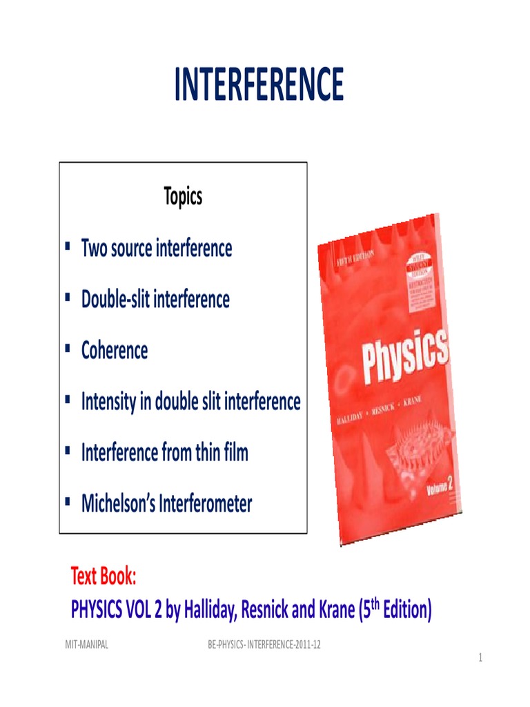 Phys 2011 12 Interference | PDF | Interference (Wave Propagation ...