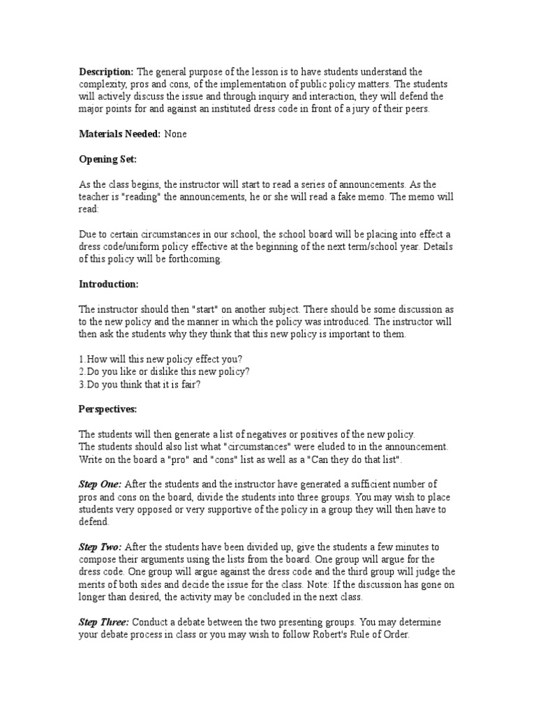 Debate Lesson Plans | PDF | Persuasion | Communication