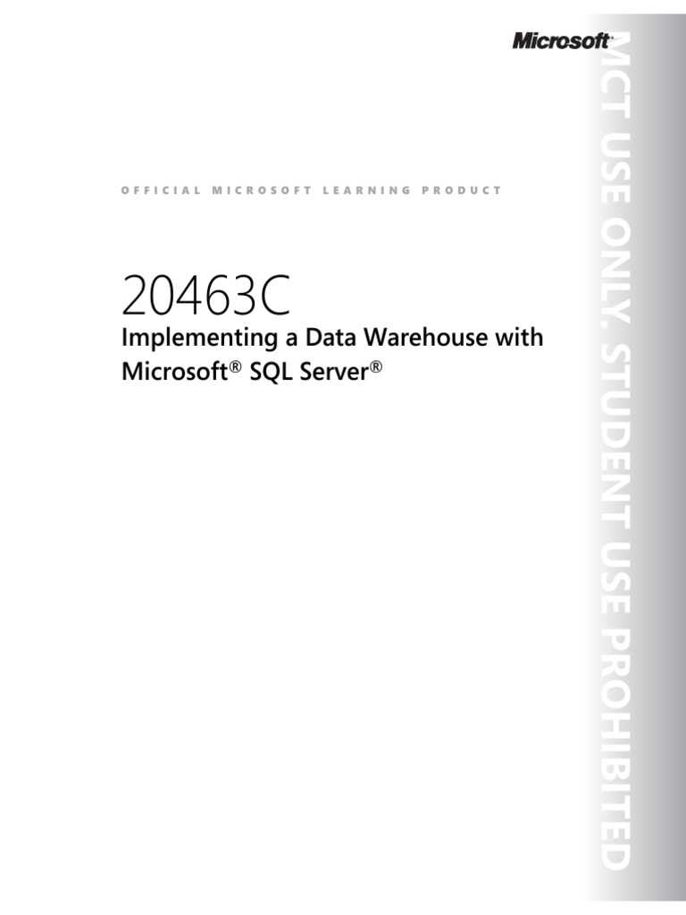 20463C ENU TrainerHandbook PDF | PDF | License | Data Warehouse