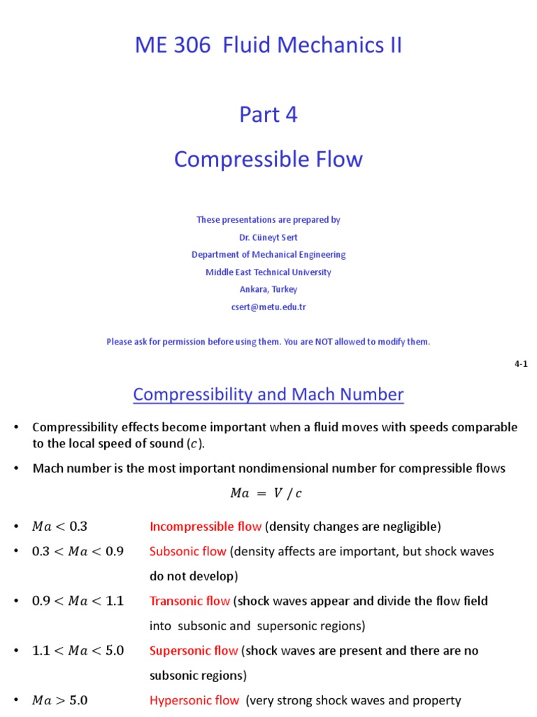 Compressible Flow Slide | PDF | Mach Number | Shock Wave