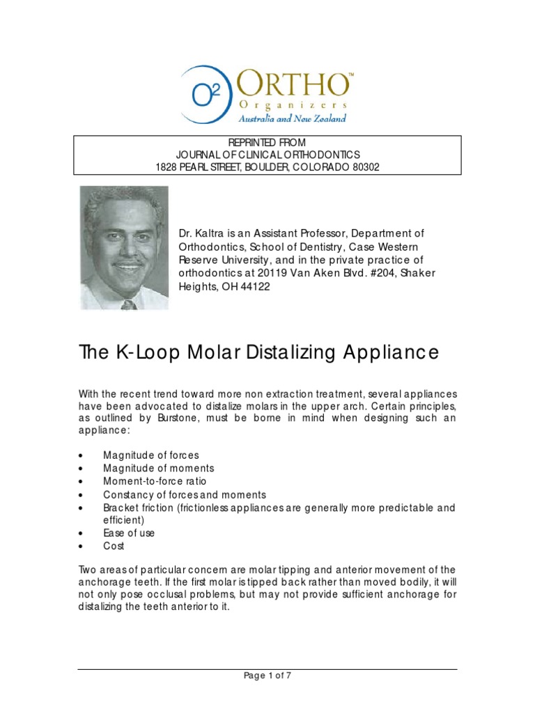KLoop Molar Distalizing App | PDF | Orthodontics | Dentistry Branches