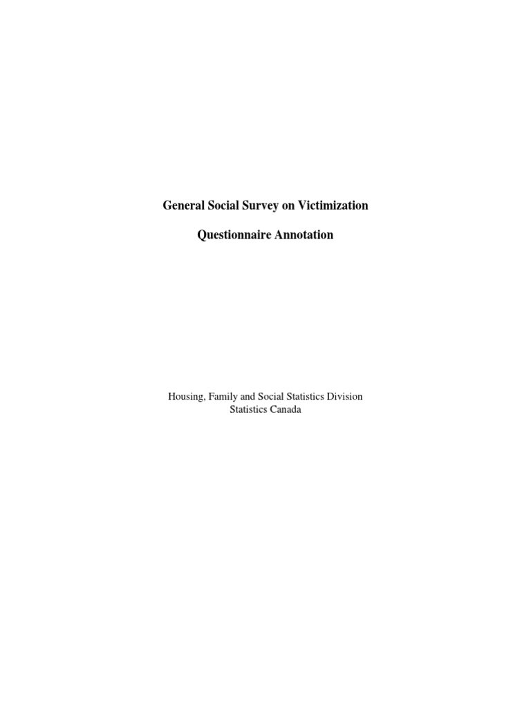 General Social Survey On Victimization Questionnaire Annotation | PDF ...