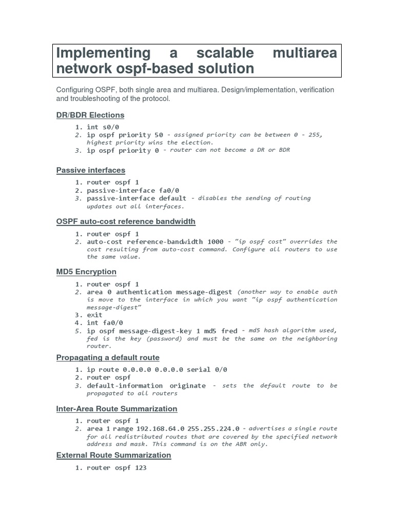 Implementing A Scalable Multiarea Network Ospf | PDF | Computer Networking | Data Transmission