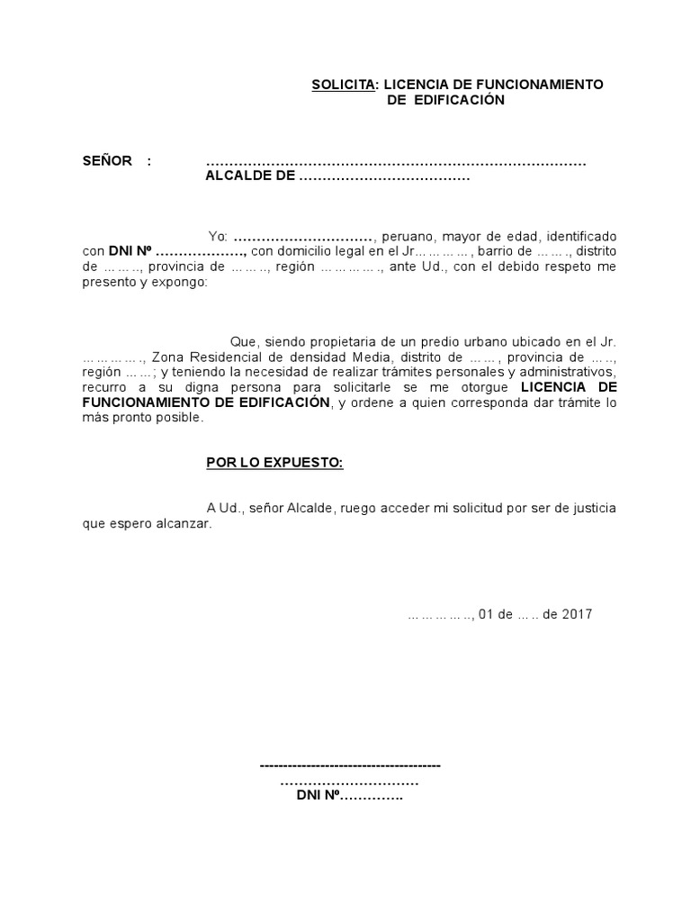 Solicitud de Licencia de Edificacion | PDF