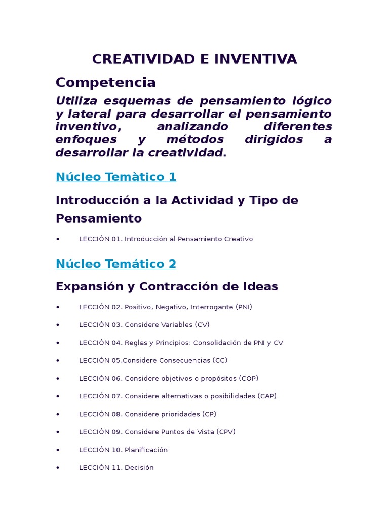 Creatividad e Inventiva | PDF | Creatividad | Cognición