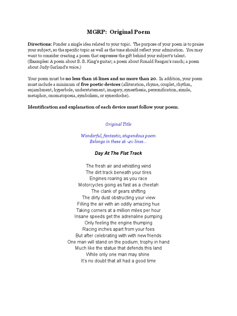 Nicholasnemeth Mgrporiginalpoem | PDF | Poetry
