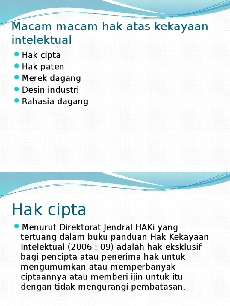 Macam Macam Hak Atas Kekayaan Intelektual (BAB 10) | PDF Macam Macam Hak Atas Kekayaan Intelektual (BAB 10) | PDF