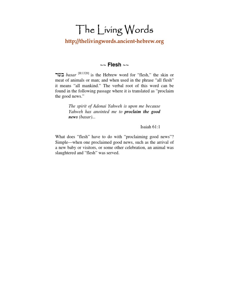 The Living Words: Flesh | PDF