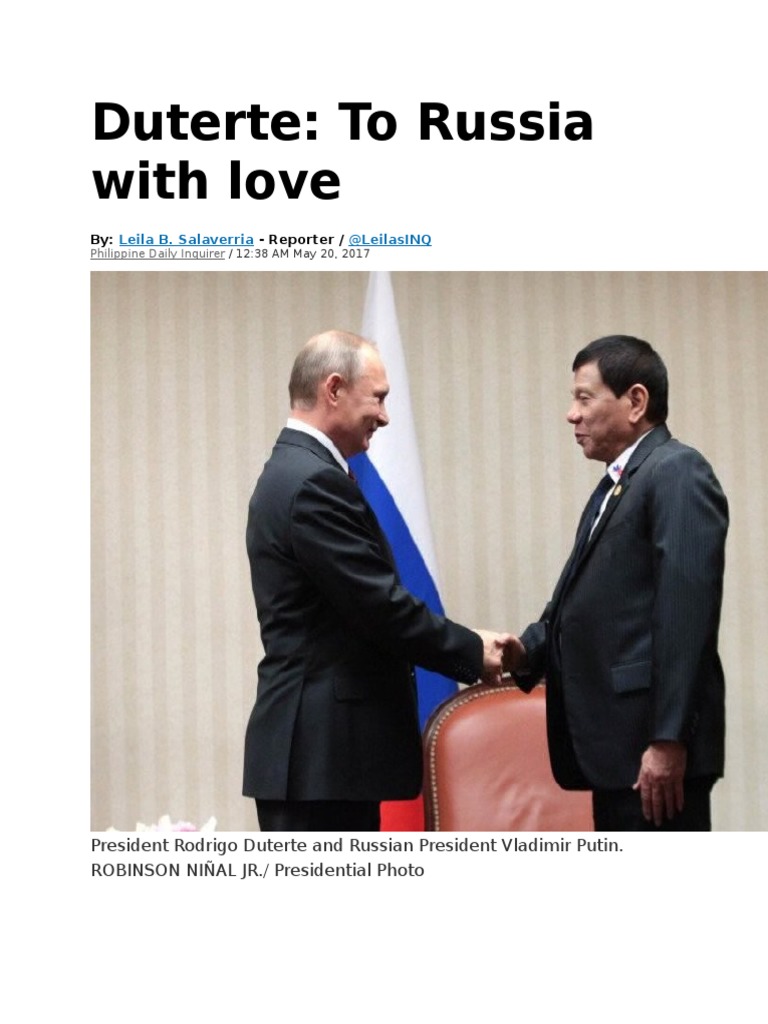 Duterte's Landmark Visit to Russia | PDF