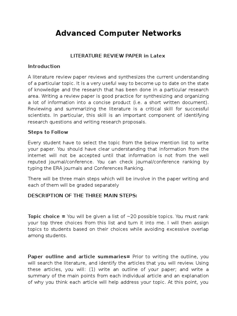 Advanced Computer Networks | PDF | Cognitive Radio | Literature Review