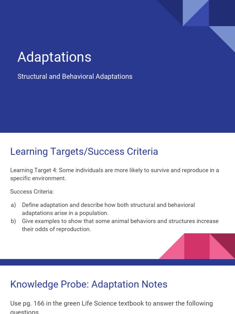 Adaptations: Structural & Behavioral | PDF
