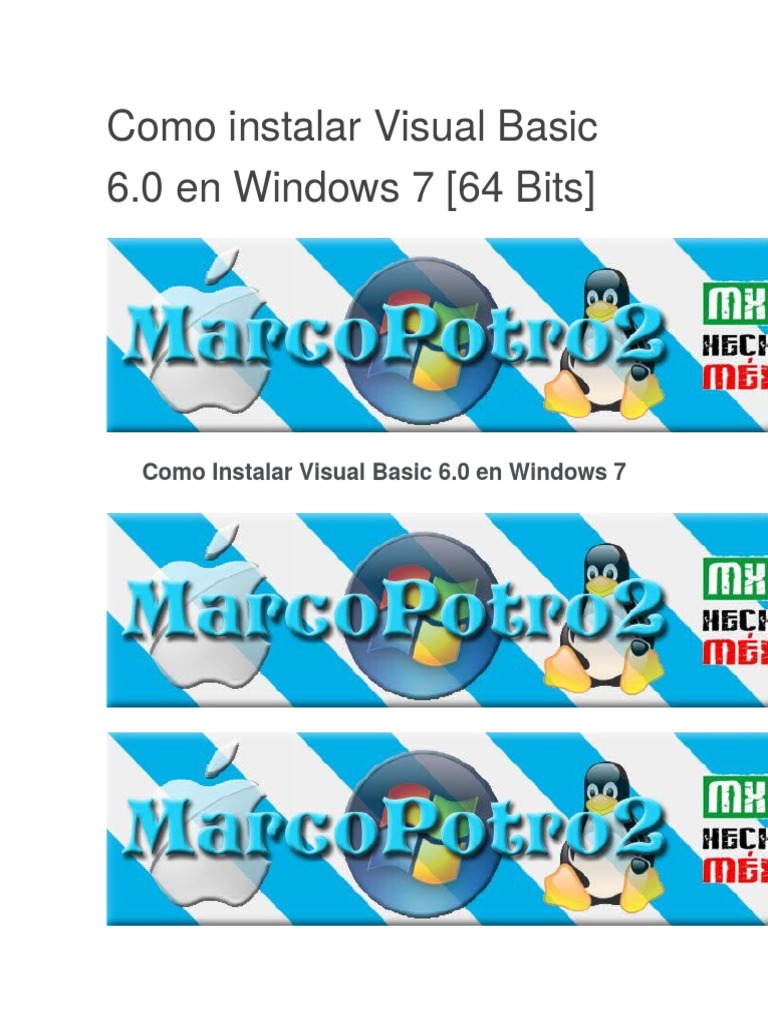 Como Instalar Visual Basic 6 | PDF | Windows 7 | Microsoft Windows