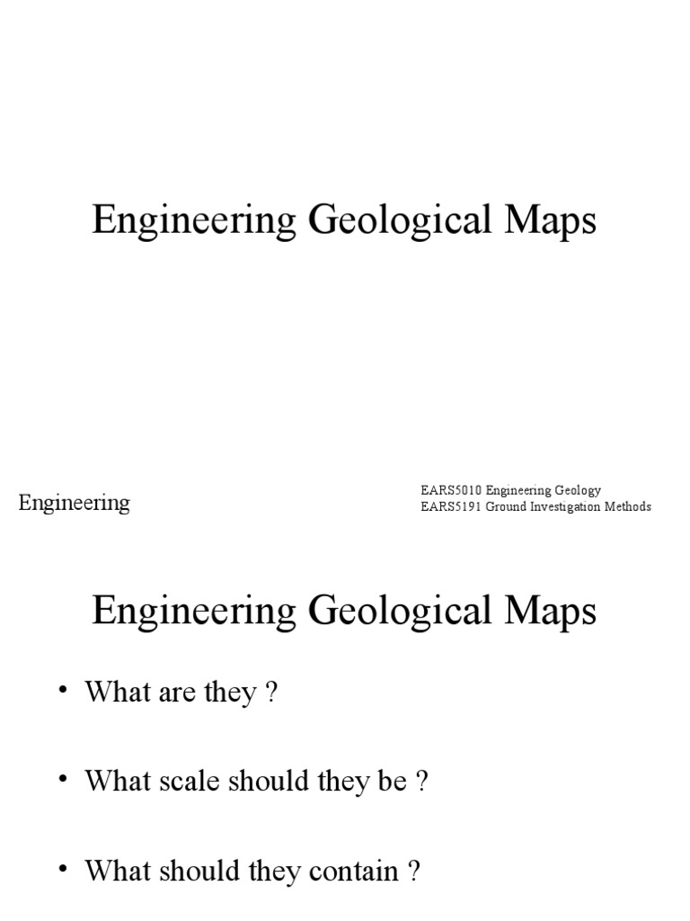 Engineering Geological Maps | PDF | Geomorphology | Geology