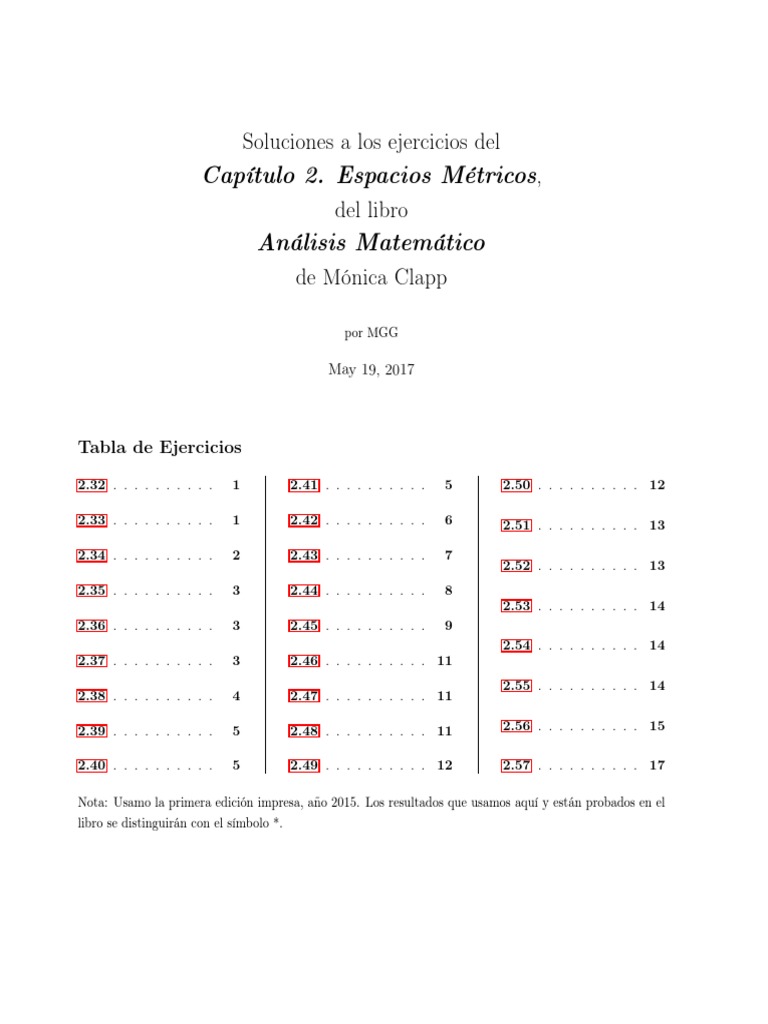 Soluciones Ejercicios Analisis Monica Clapp Capitulo 2 | PDF | Escalar (Matemáticas) | Espacio ...
