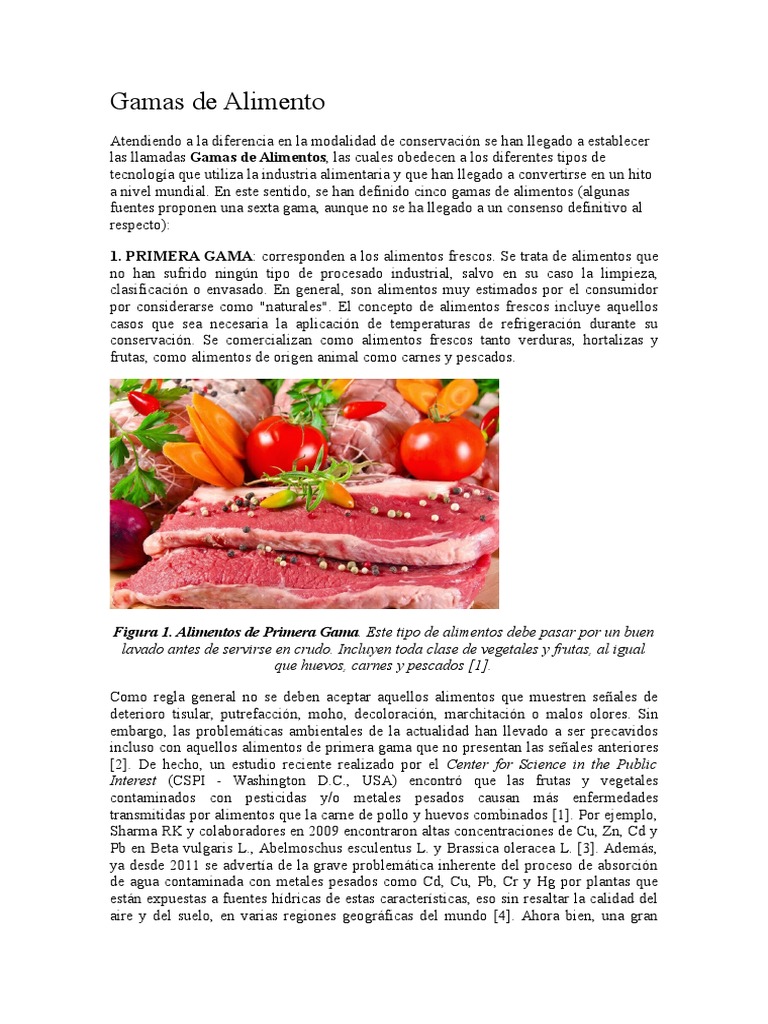 Gamas de Alimento | Alimentos | Comida y bebida