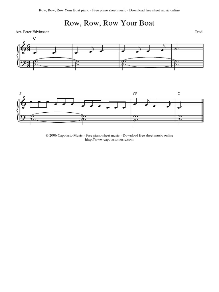 Row, Row, Row Your Boat: Trad. Arr. Peter Edvinsson C | PDF