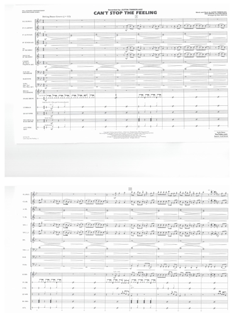 Can't Stop The Feeling | PDF