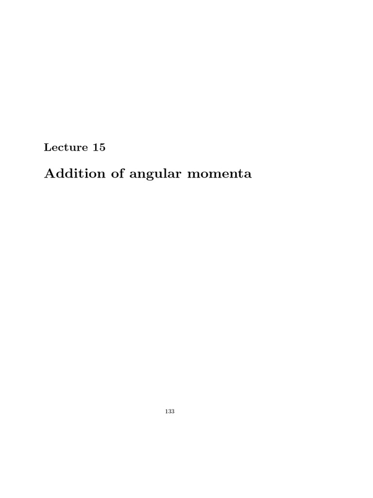 Addition Of Angular Momenta Pdf Spin Physics Angular Momentum