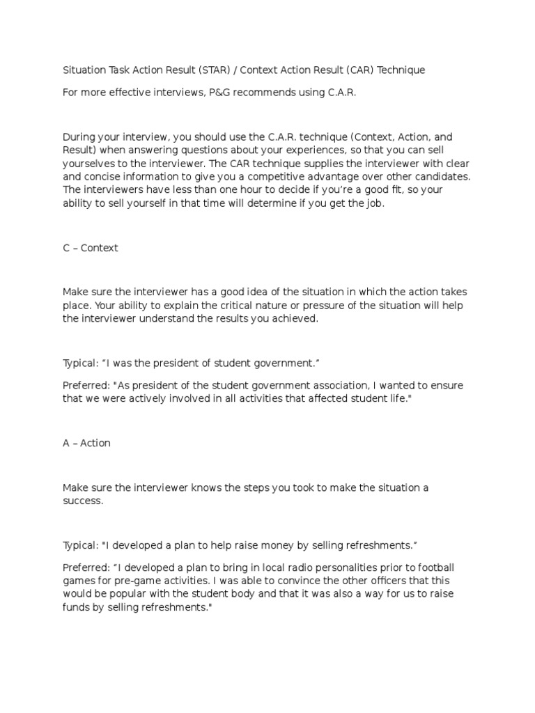 Situation Task Action Result | PDF