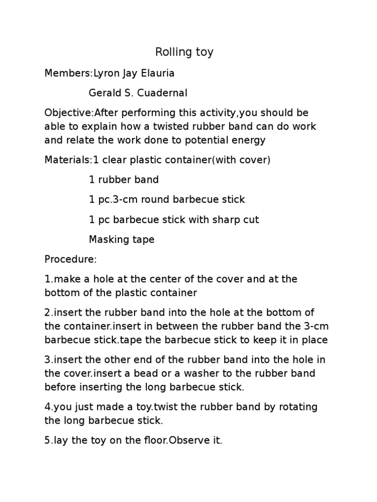 Rolling Toy | PDF | Physics | Mechanics