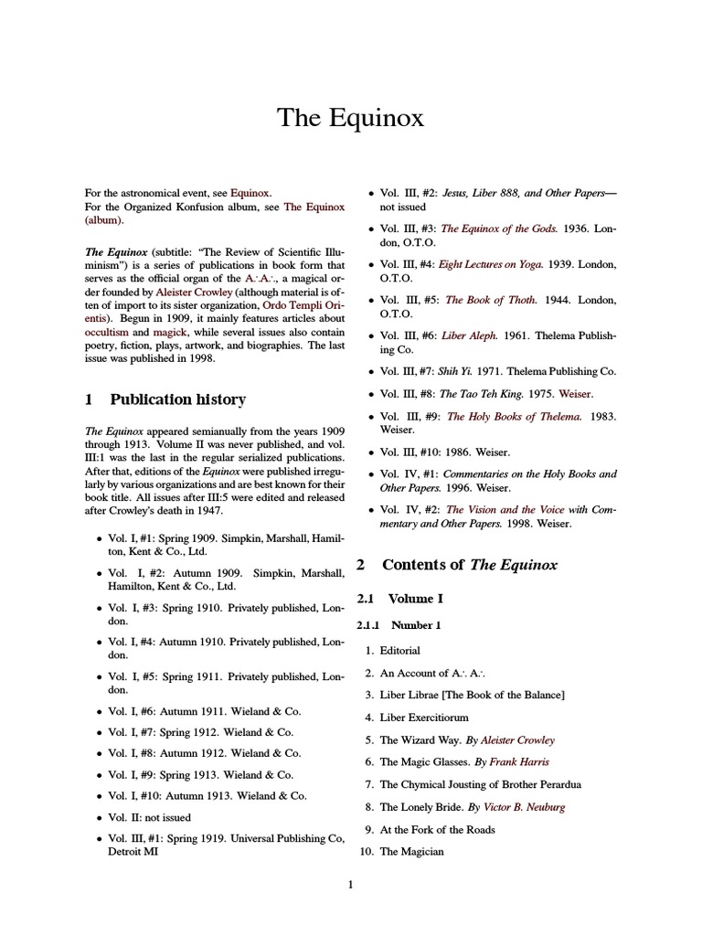 The Equinox | PDF | Thelema | Aleister Crowley