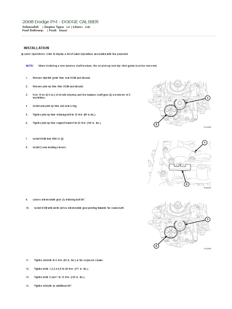 Dodge Caliber Bsy 2007 Desmontaje de La Bomba de Aceite Piñones | PDF ...