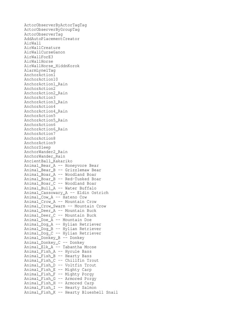 All BOTW Objects | PDF | Leisure | Nature