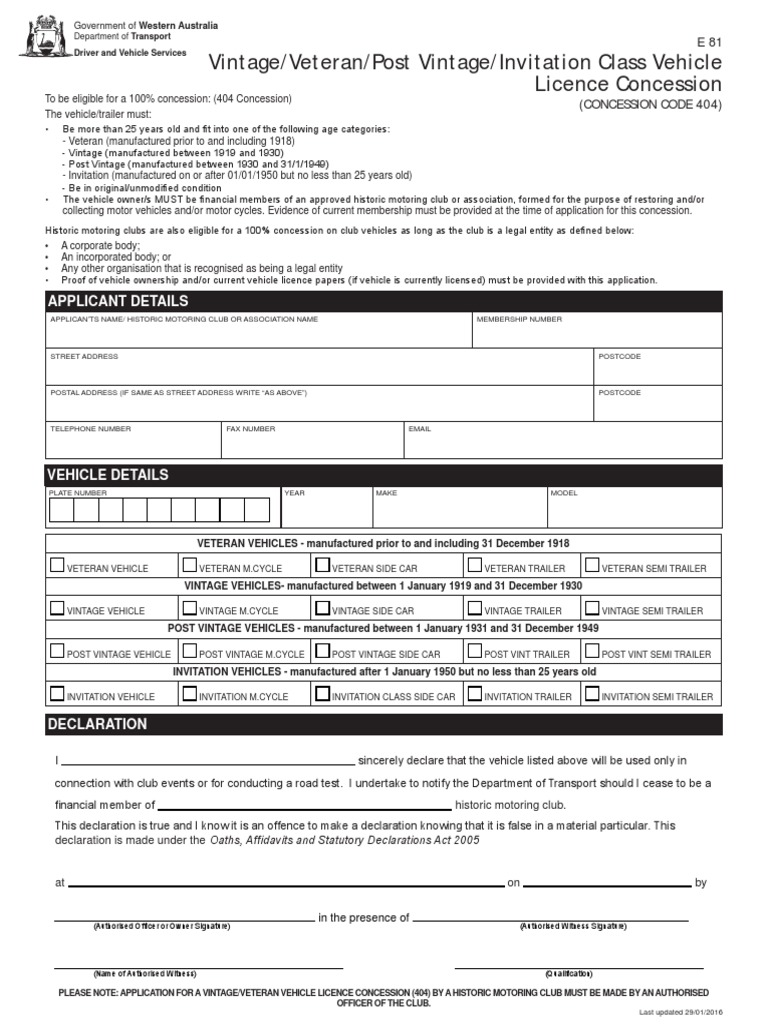 Vehicle Concession Registration Form | PDF | Justice Of The Peace ...