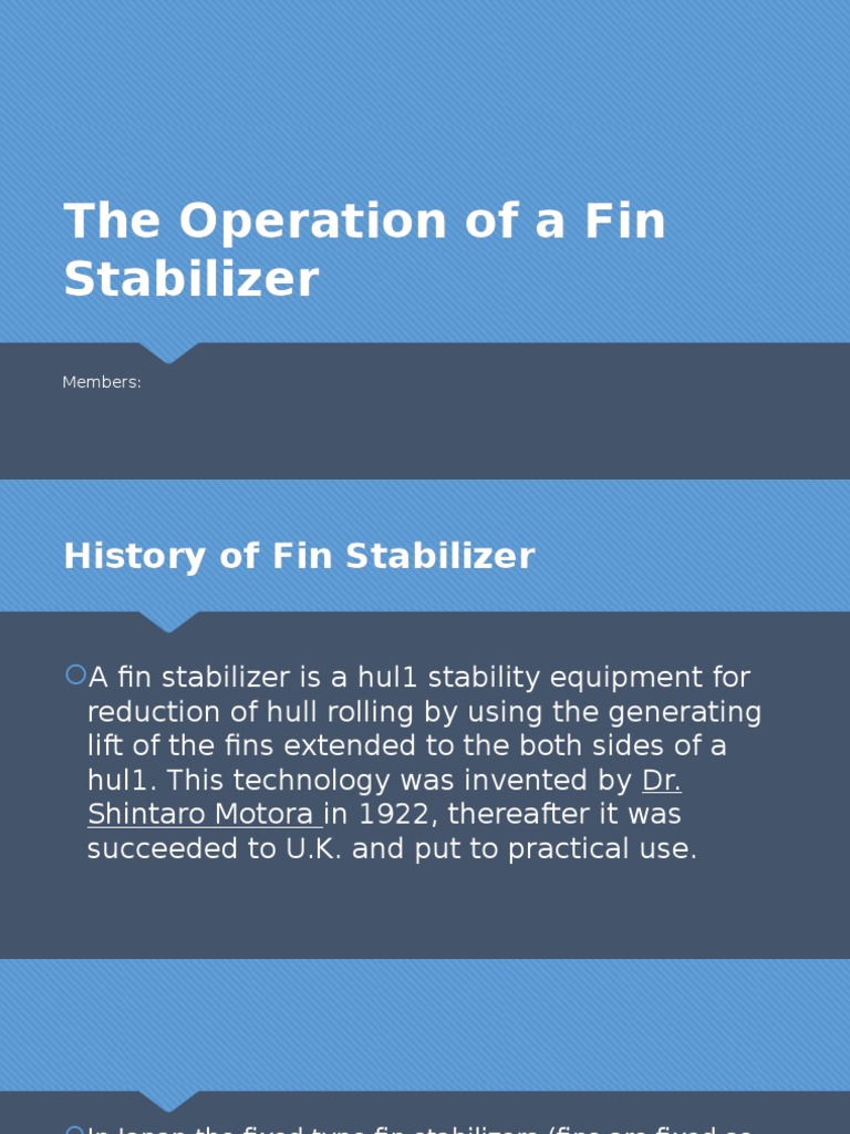 Fin Stabilizer Operation Overview | PDF | Servomechanism | Ships