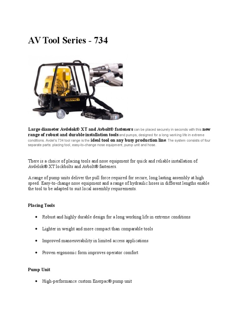 AV Tool Series - 734 | PDF