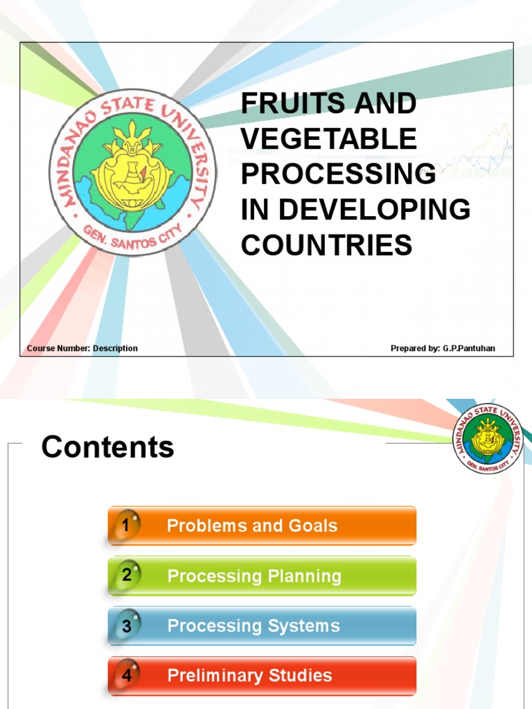 FAV Processing in Developing Countries | PDF | Vegetables | Agriculture