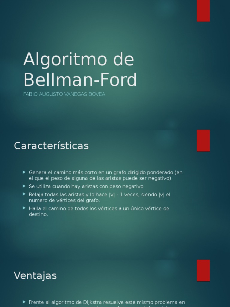 Algoritmo de Bellman-Ford | PDF | Vértice (teoría de grafos) | Algoritmos